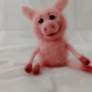 Pink Pig Wool Felted Needle Felting Toys Home Decor Skulptur - Etsy
