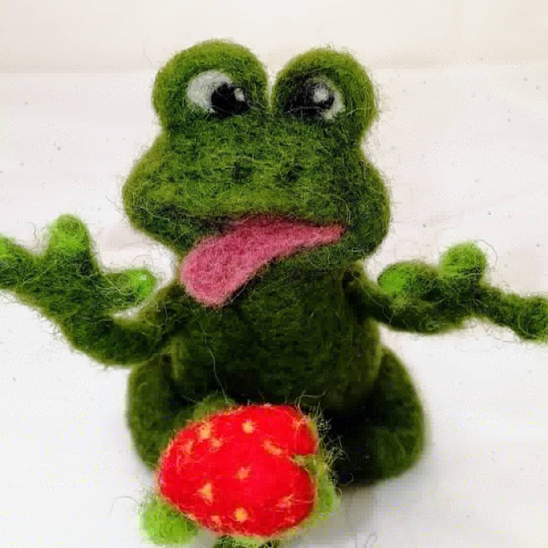 Frog Felted Green Wool Toy Home Decor - Etsy