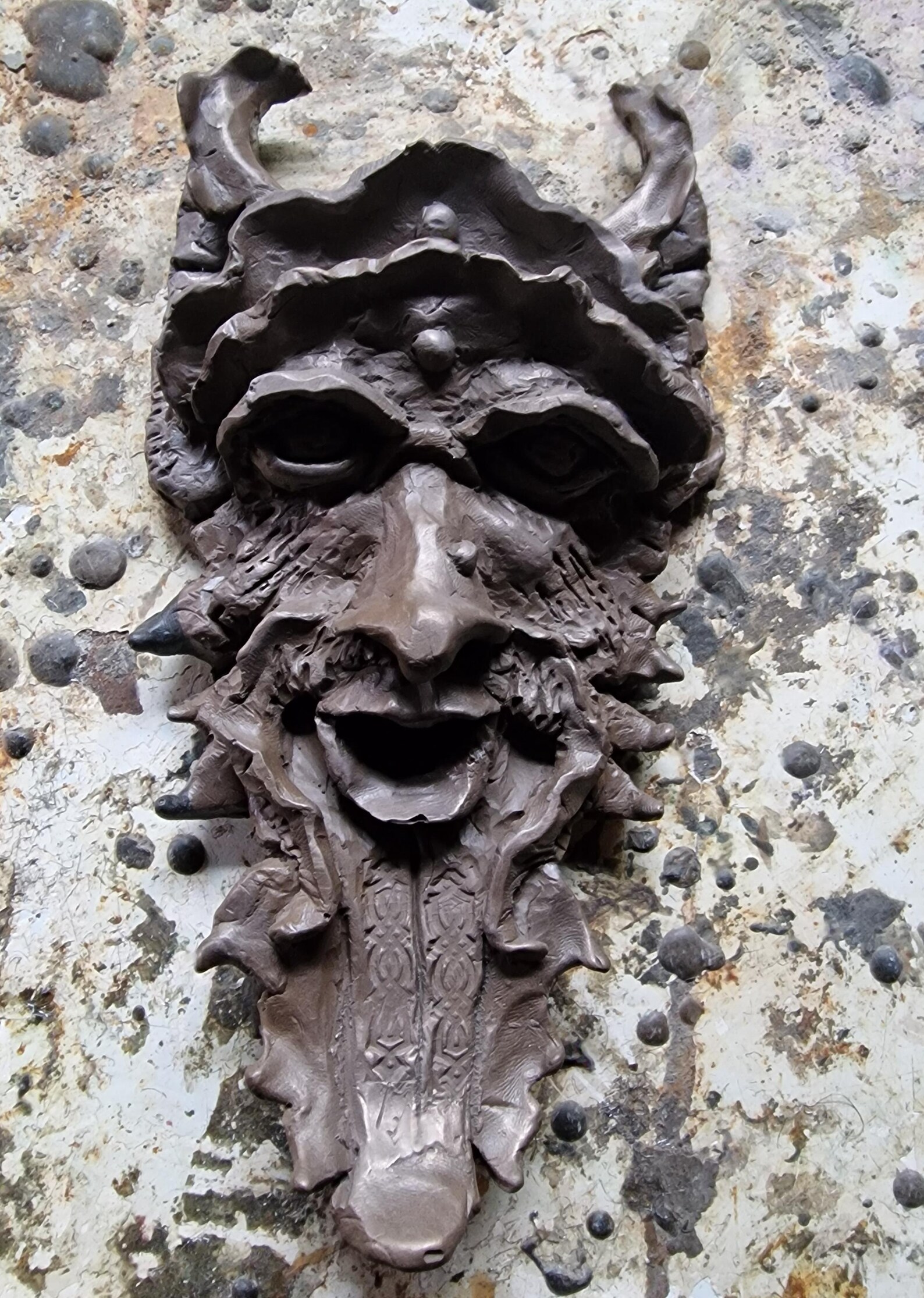 Pyewacket the Imp. A Bronze Cold Resin Cast Wall Plage or Garden Wall ...
