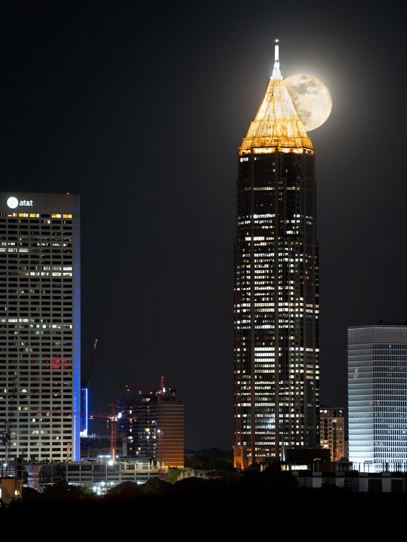 Atlanta Photography Art Print Rare Supermoon Eclipsed by the | Etsy