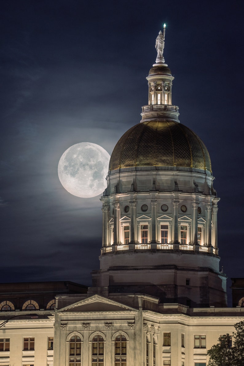 Supermoon Over Georgia State Capitol — Atlanta Fine Art Photography ...