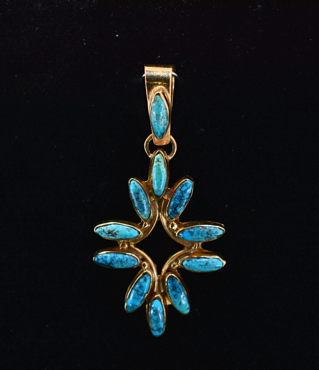 Erick Begay Signed Native American 14k Yellow Gold Pendant With Golden ...