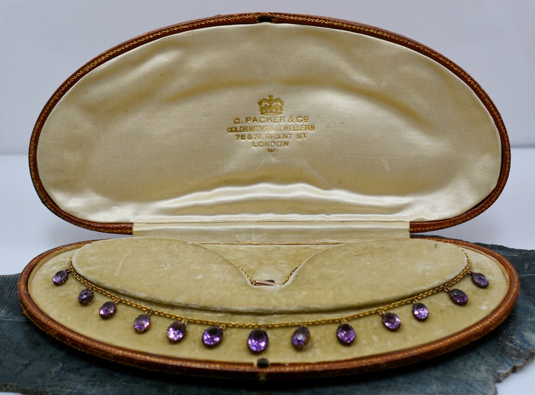 Vintage Charles Packer & Co. London 9kt Link 16 Necklace With 13ct ...