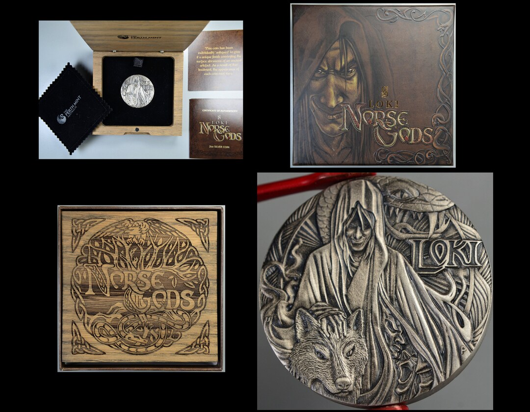 2016 Loki Antiqued 2 Oz .999 Silver Coin in High Relief 2 - Etsy