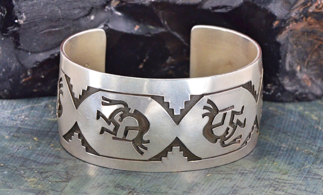 Michael Tahe Signed Navajo Native American Kokopelli Sterling Silver ...