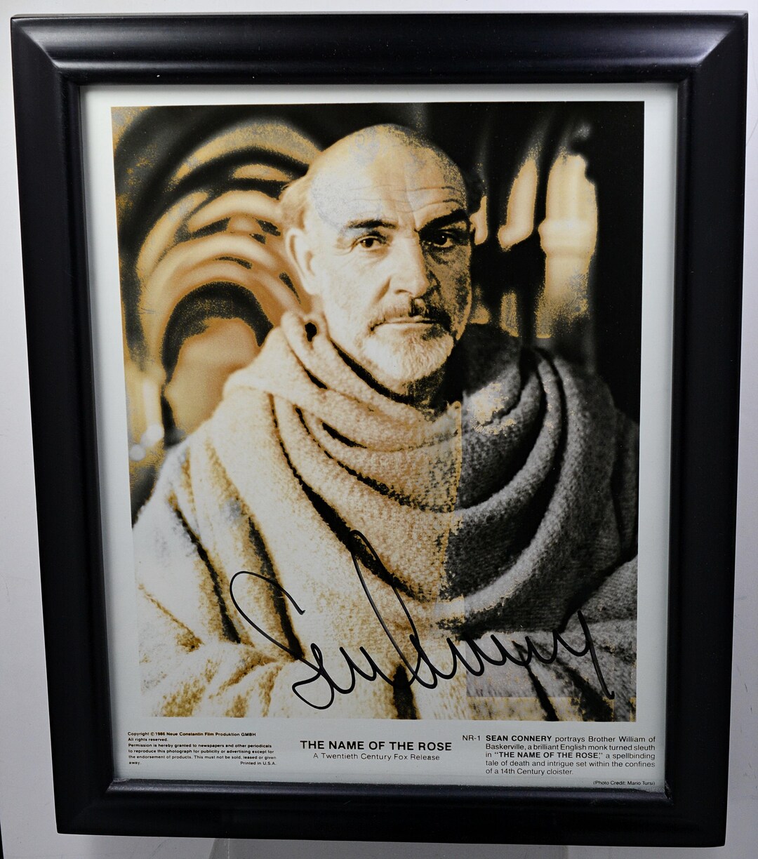 Sean Connery 8x10 Autographed Framed Photo Film the Name of the Rose ...