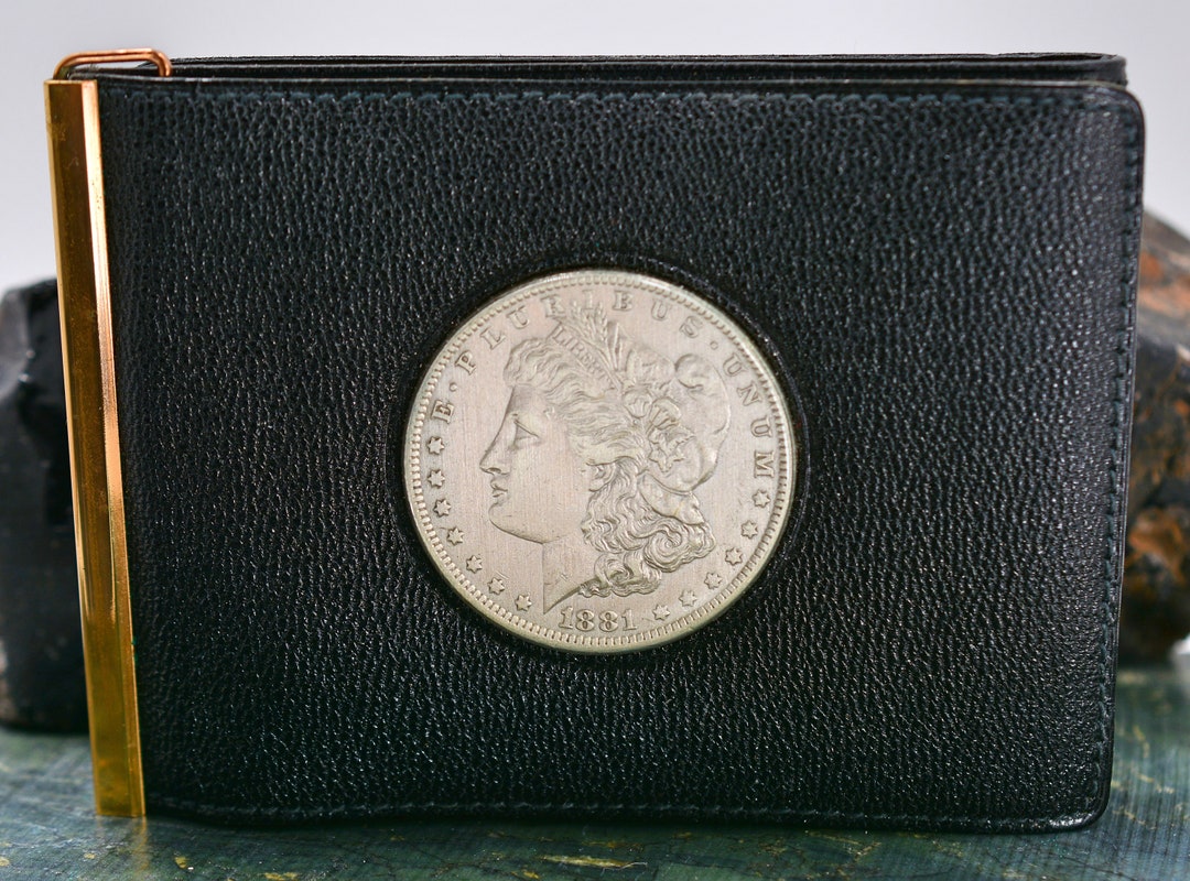 Vintage Swank Black English Moroco Leather Wallet With 1881 Silver ...