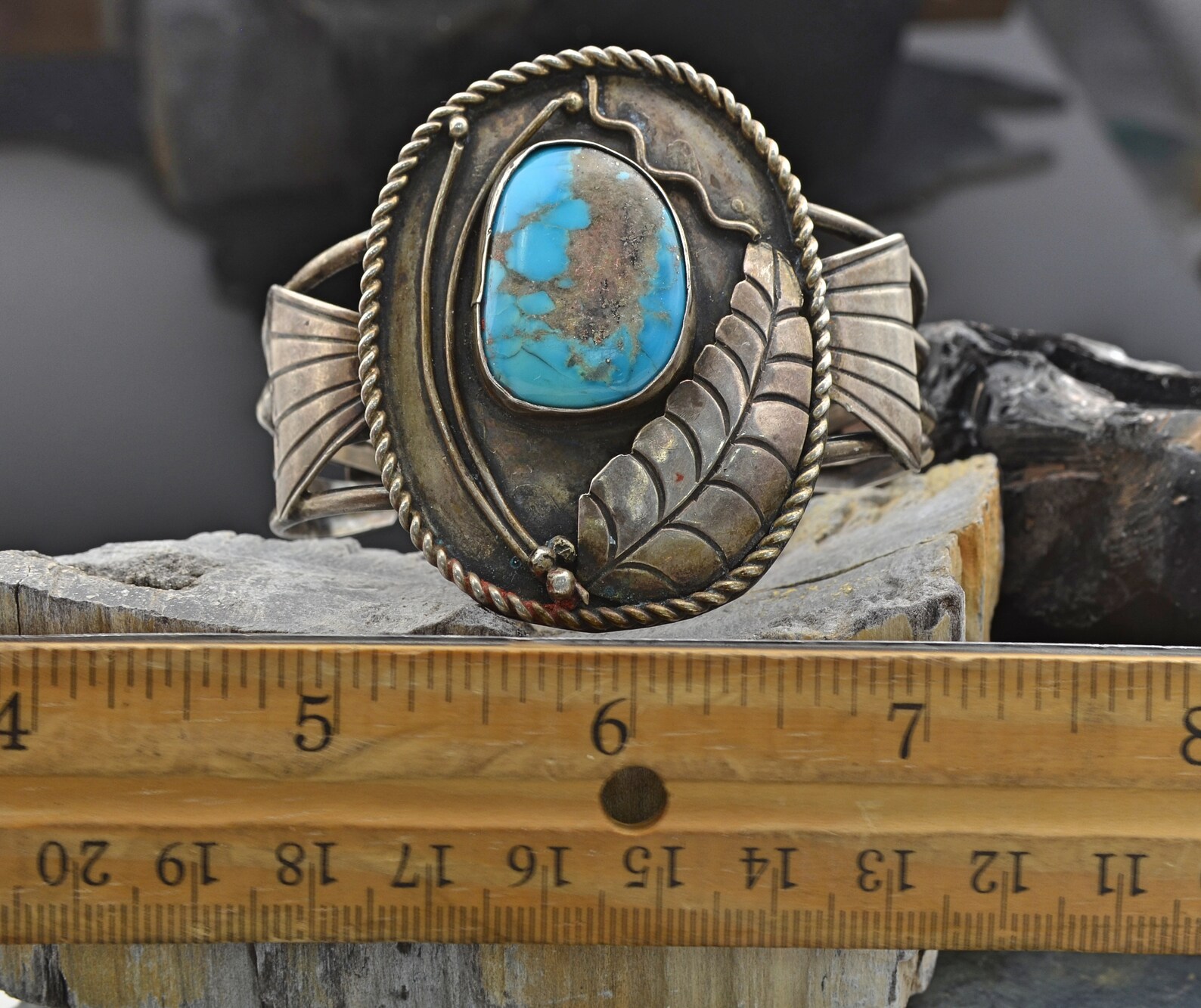 Vintage Native American Navajo Blue Gem Turquoise Sterling - Etsy