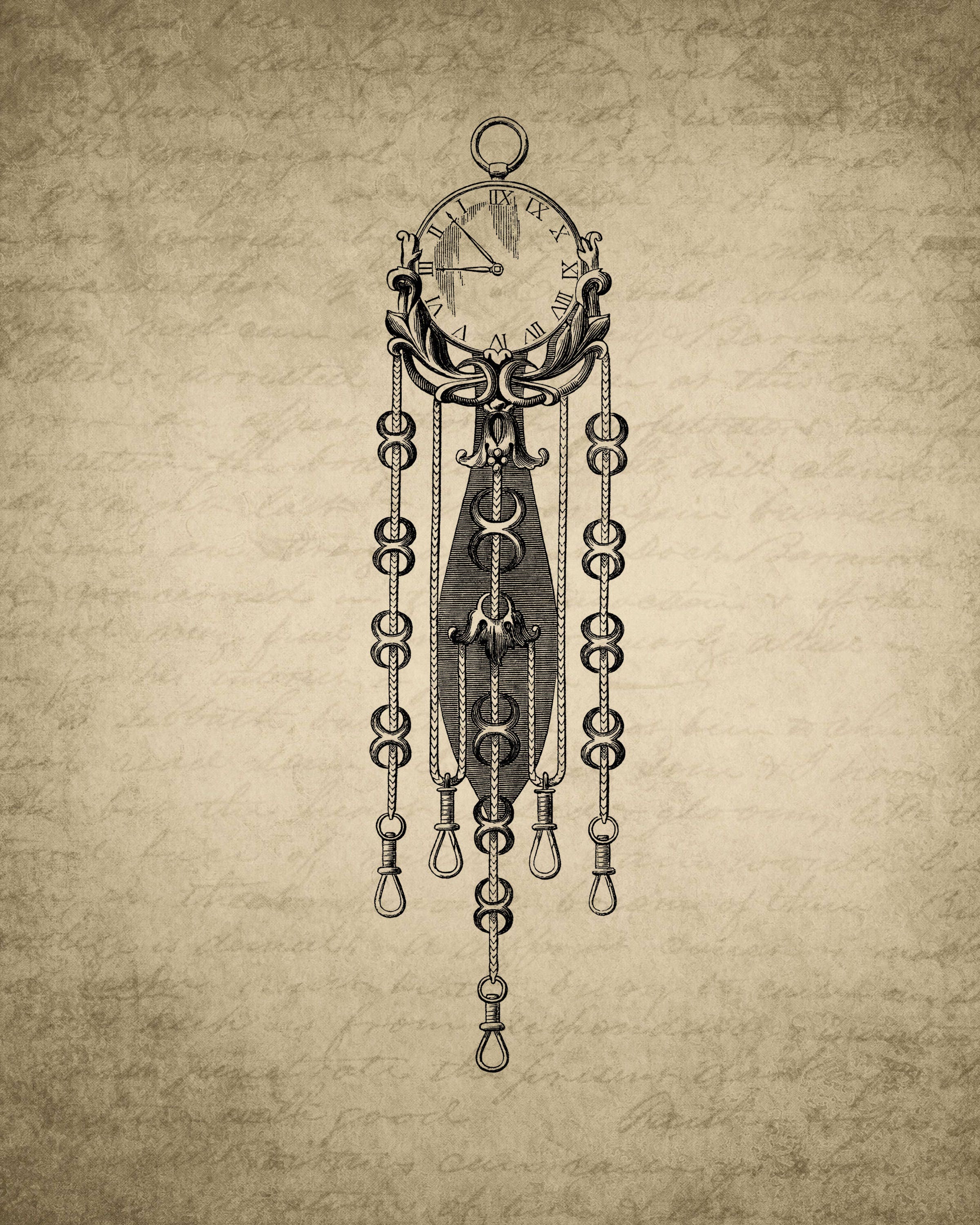 Vintage Clock Print, Wall Decor, Clock Art, Vintage Clock Wall Decor ...