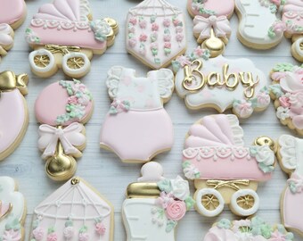 Neutral Baby Shower Cookies/greenery Baby Shower - Etsy