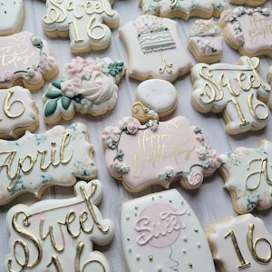 Sweet 16 Birthday Cookies - Etsy