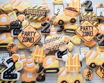 Construction Birthday Cookies Customizable Construction Theme Cookies ...
