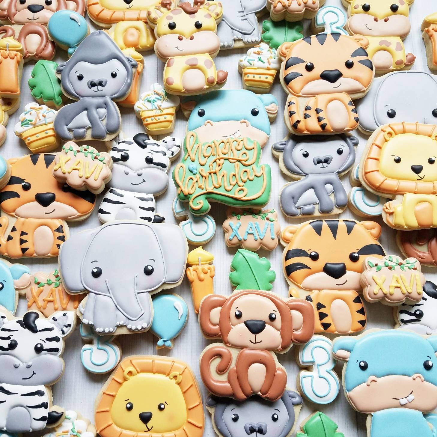 Jungle Animal Cookies - Etsy