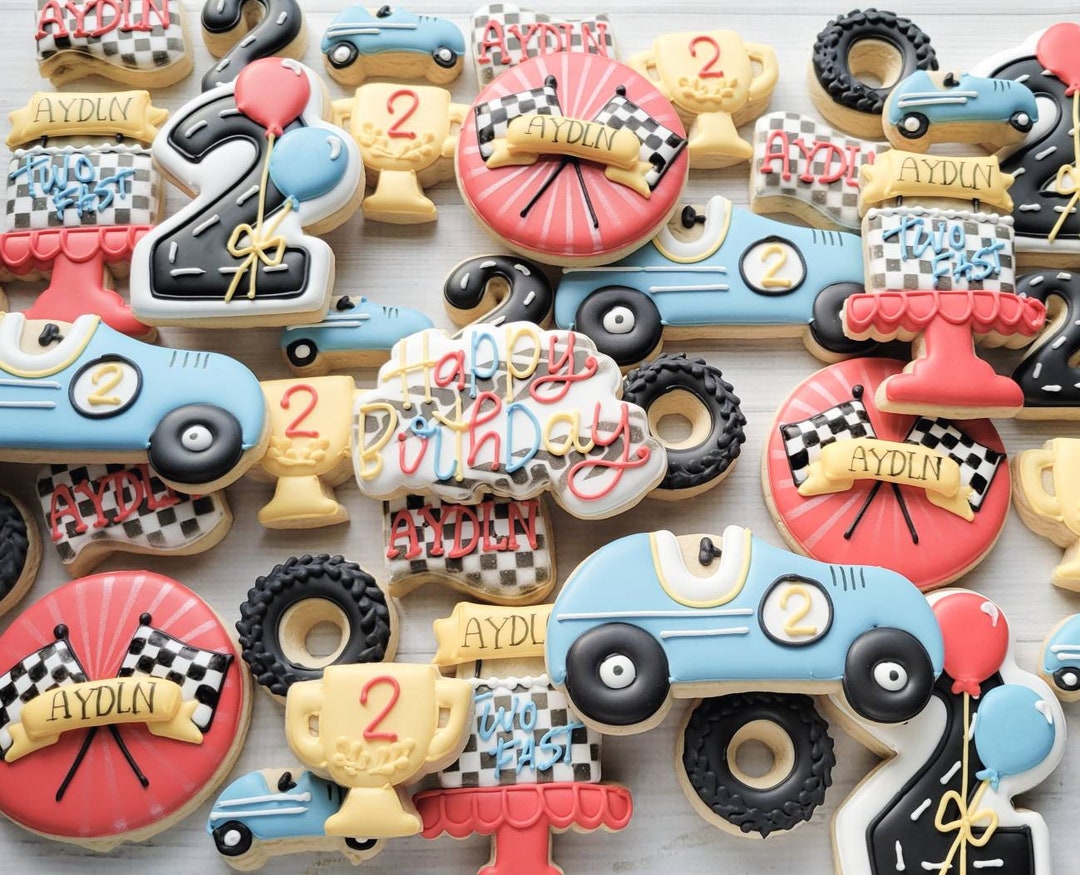 Racing Cookies TWO Fast or Fast ONE - Etsy