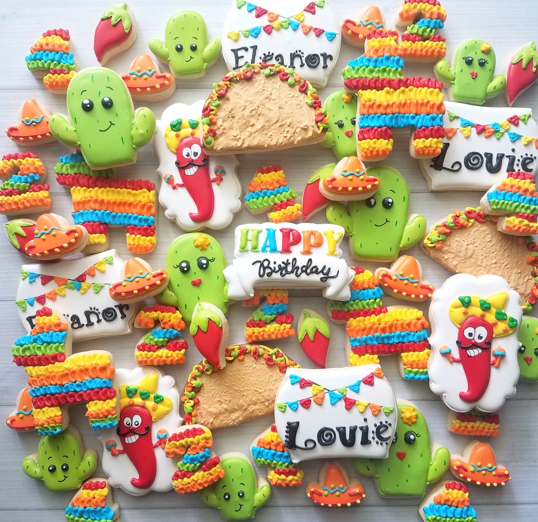 Custom Fiesta Cookies: Personalized Party Favors - Etsy