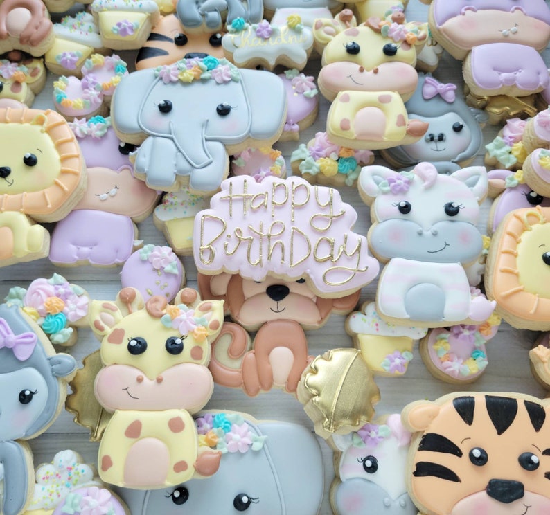 Jungle Animal Cookies - Etsy