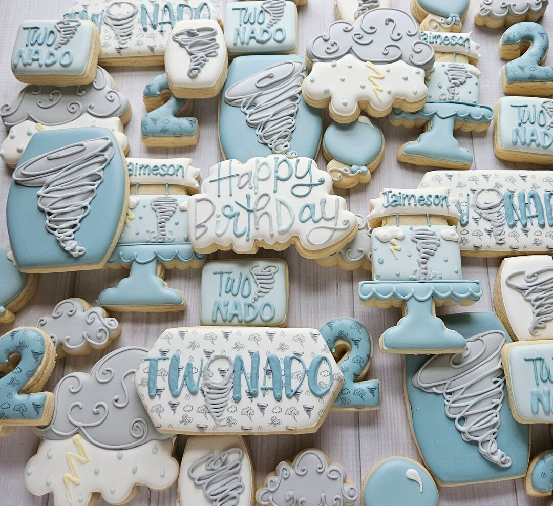 Two-nado Birthday Cookies - Etsy Norway