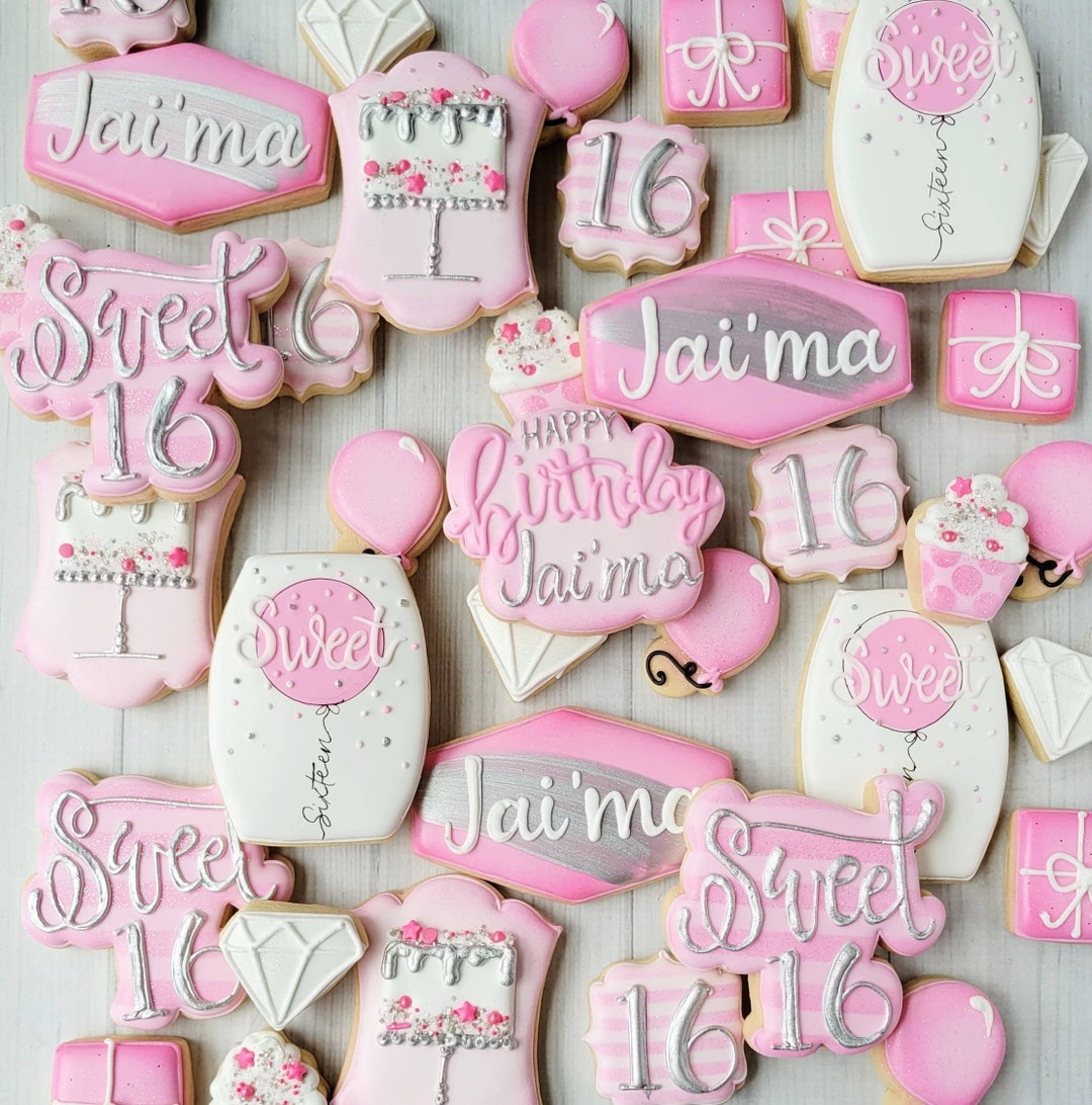 Sweet 16 Birthday Cookies - Etsy