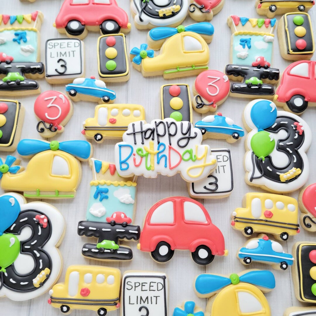 Transportation Birthday Cookies - Etsy