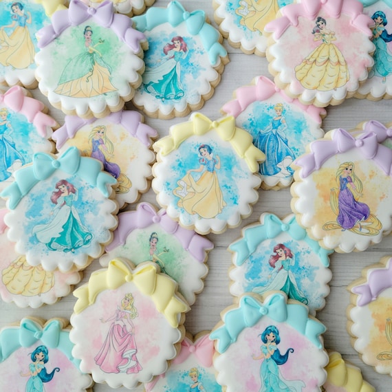 Assorted Princess Cookies 2 Dozen Custom Printed Cookie Favor - Etsy