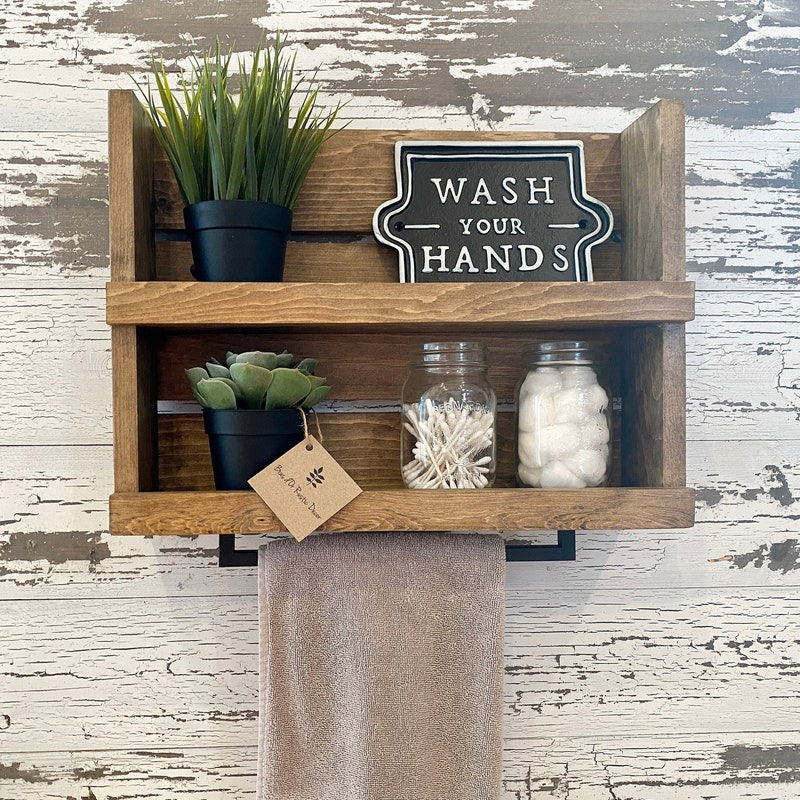 Wood Towel Rack - Etsy