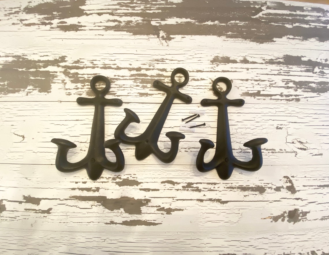 9.25" Tall .. Anchor Wall Hook L Farmhouse Hook L Entryway Hook L ...