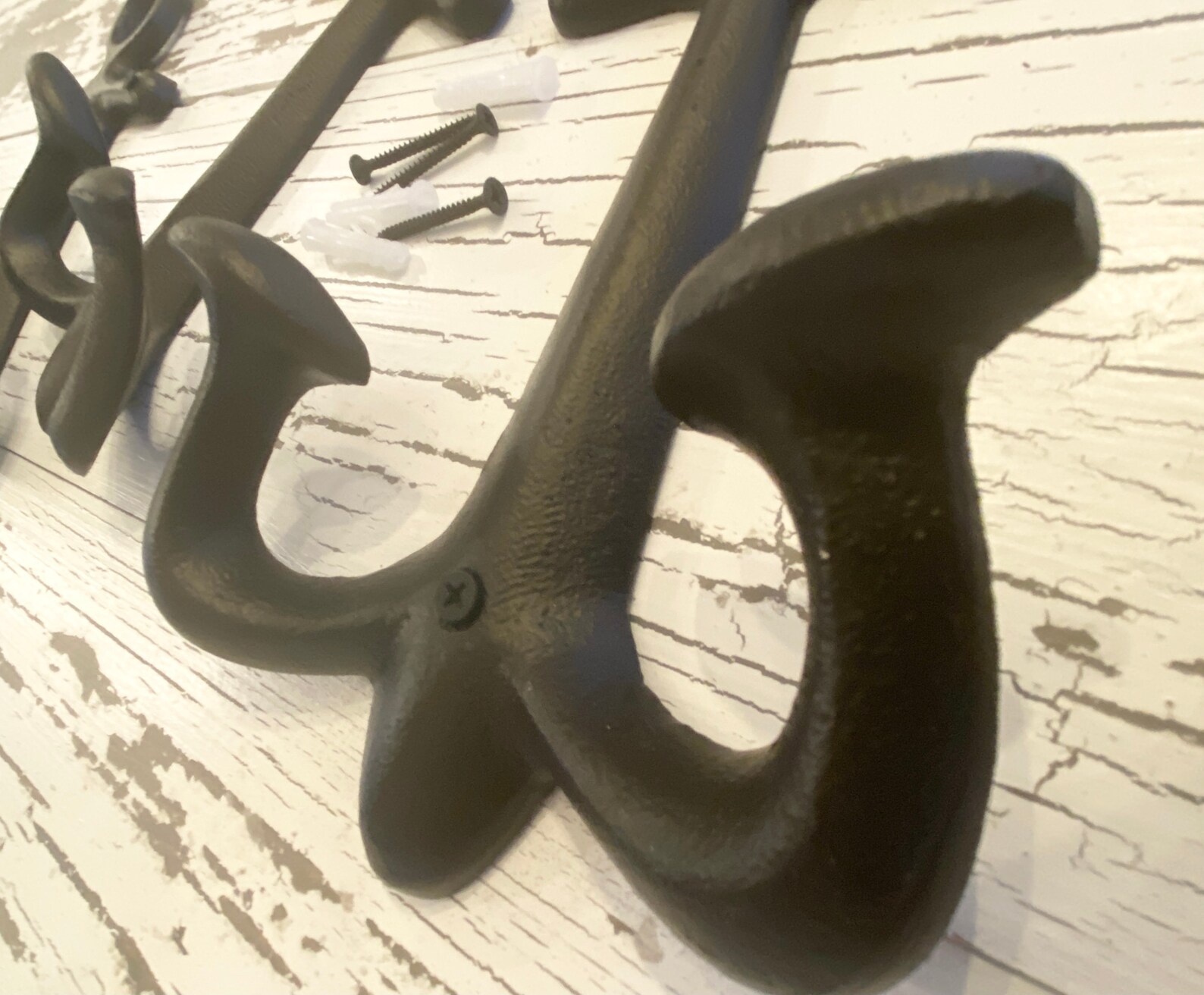 9.25" Tall .. Anchor Wall Hook L Farmhouse Hook L Entryway Hook L Nautical Hook L Black Metal ...