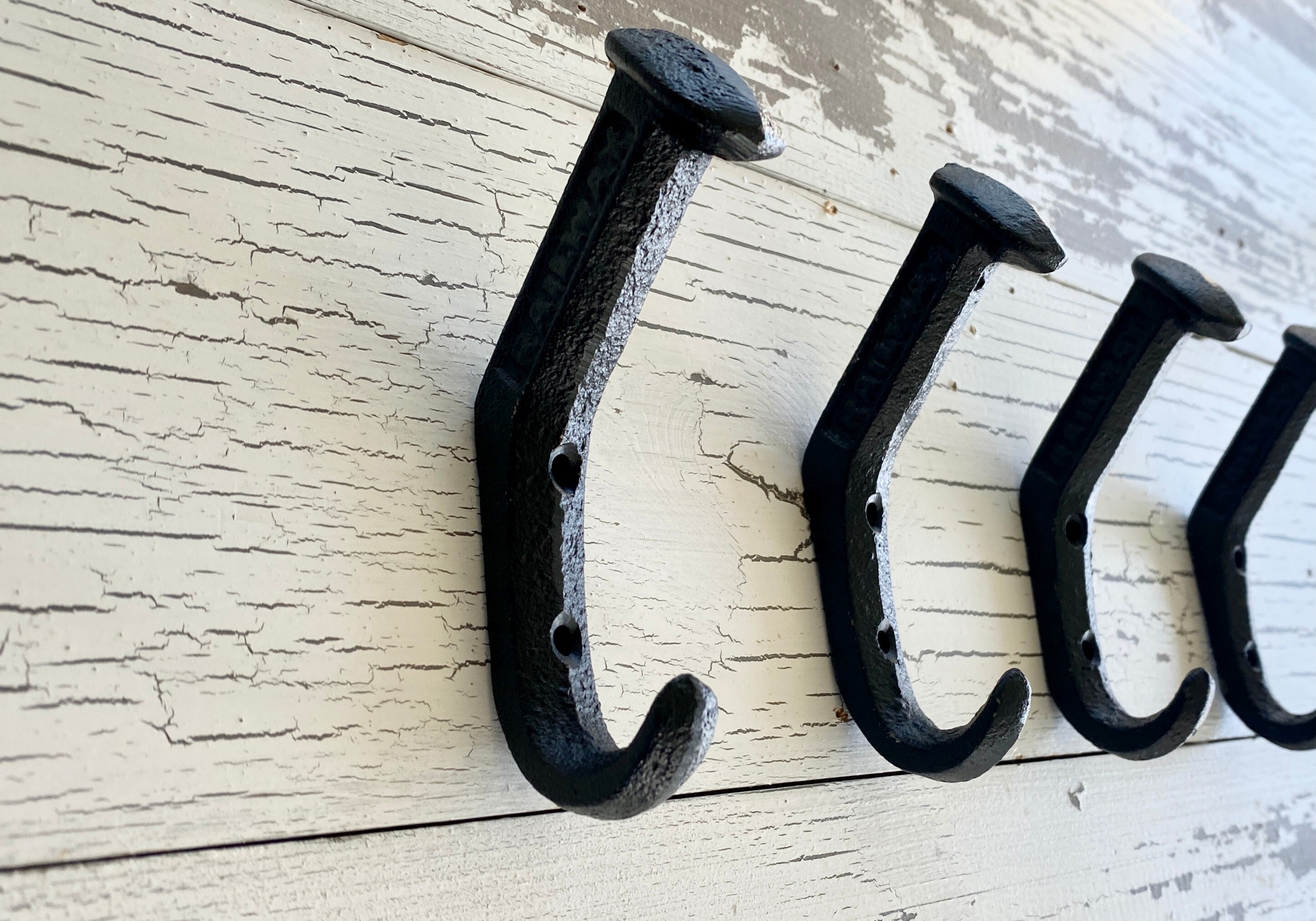 Railroad Spike Hook Cast Iron Railway Coat Hook Black | Etsy