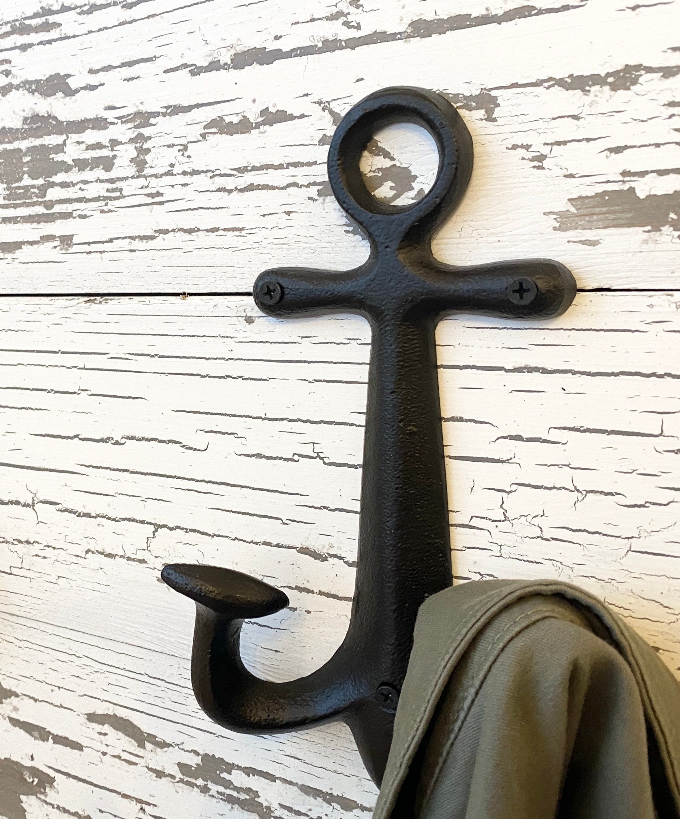 9.25" Tall .. Anchor Wall Hook L Farmhouse Hook L Entryway Hook L ...
