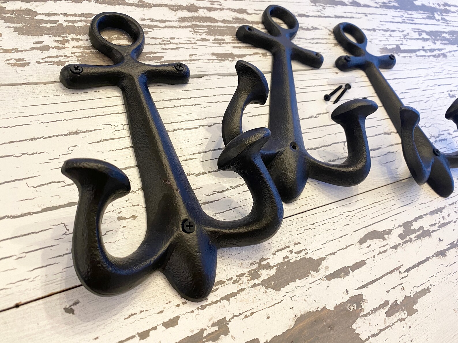 9.25" Tall .. Anchor Wall Hook L Farmhouse Hook L Entryway Hook L ...