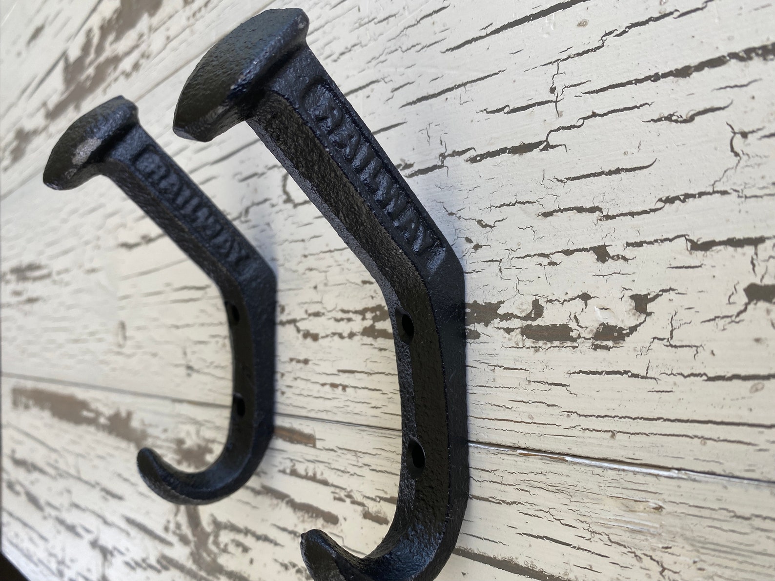 Railroad Spike Hook Cast Iron Railway Coat Hook Black | Etsy