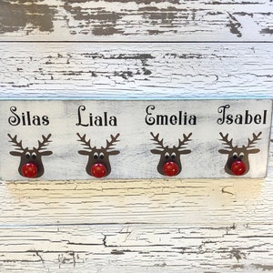 A Rustic Modern Barn Farmhouse Reindeer Rudolph Wall Sign Stocking Sock ...