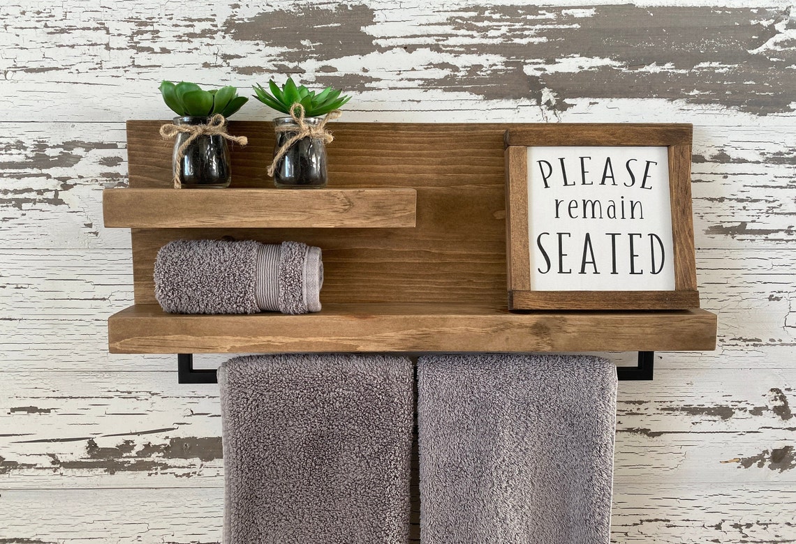 18 Easy Install rustic Farmhouse Wood Hand Towel Rack - Etsy