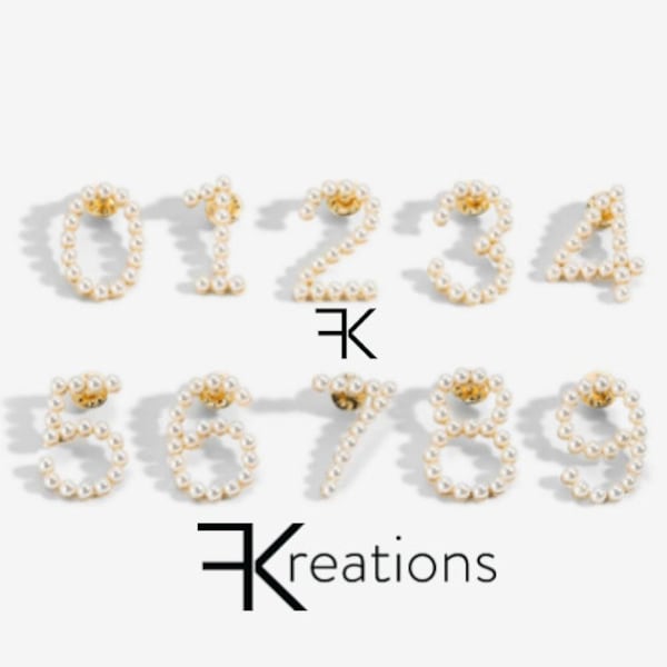 Number Pearl Pin - Etsy