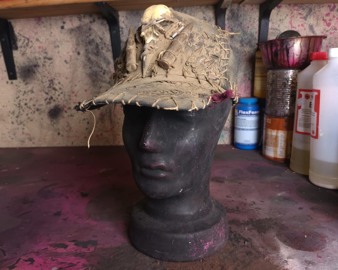 Post Apocalyptic Upcycled Baseball Cap With Resin Raven Skull - Etsy