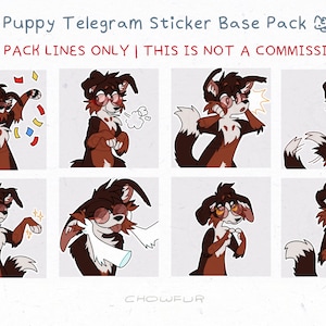 Puppy Dog Telegram Discord Sticker Base Pack Lineart | DIGITAL DOWNLOAD ...
