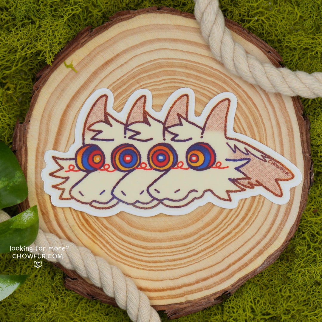 Conjoined Trippy Dragon Sticker - Etsy