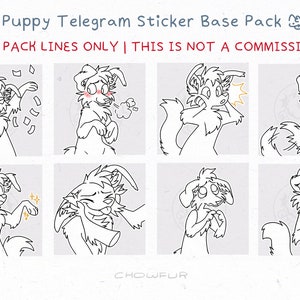 Puppy Dog Telegram Discord Sticker Base Pack Lineart DIGITAL DOWNLOAD ...