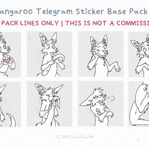 Kangaroo Telegram Discord Sticker Base Pack Lineart | DIGITAL DOWNLOAD ...
