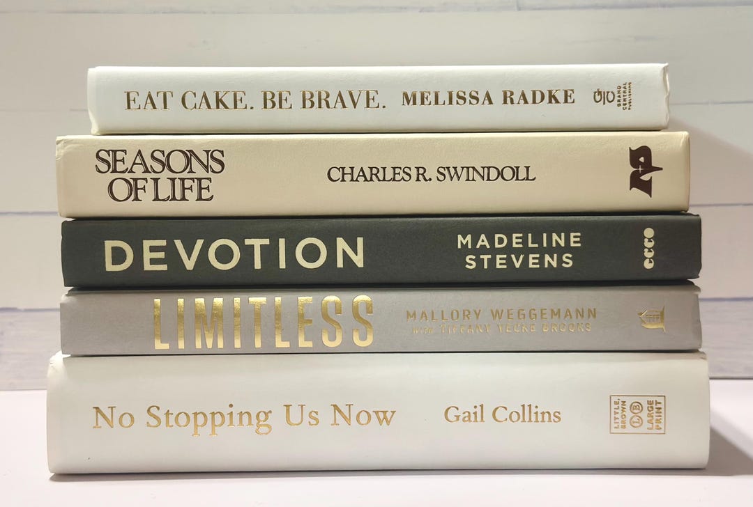 Custom Neutral Gray and White Book Stack - Etsy