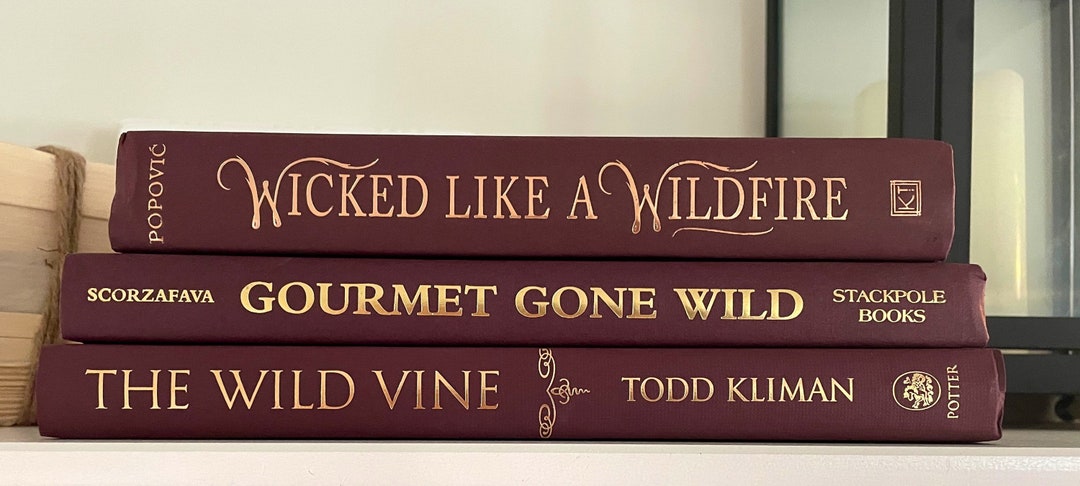 Maroon Decorative Book Stack Set of 3 - Etsy