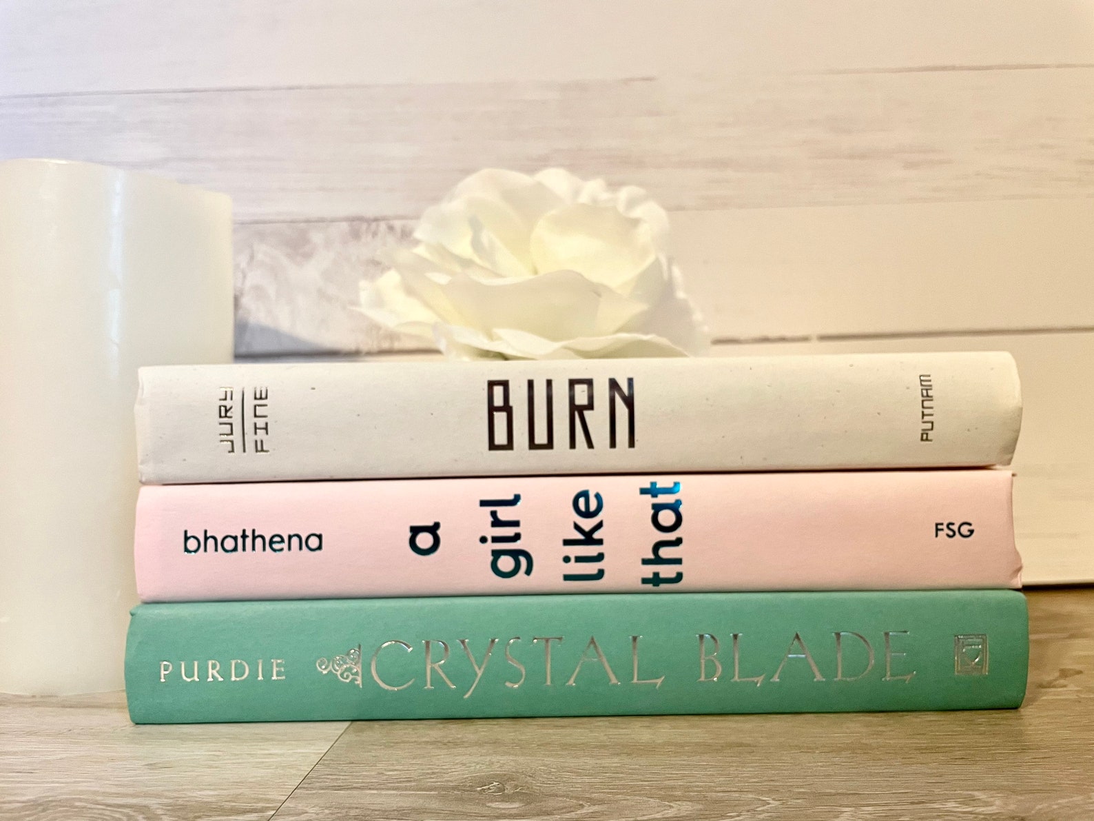 Pink and Aqua Decorative Book Stack - Etsy