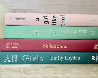 Pink and Aqua Decorative Book Stack - Etsy