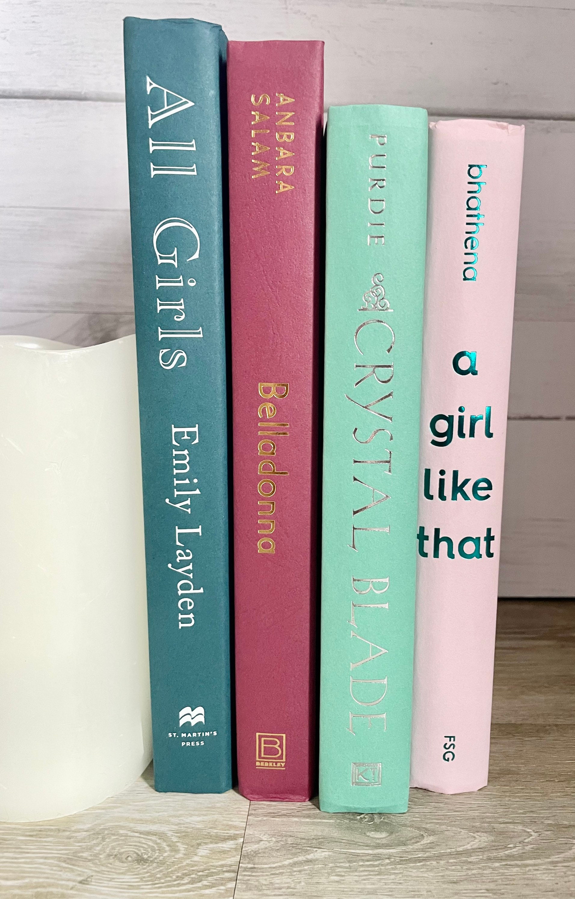 Pink and Blue Aqua Decorative Book Stack - Etsy