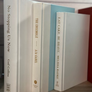 White and Gold Decorative Book Stack - Etsy