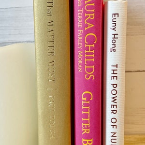 Pink and Gold Decorative Book Stack - Etsy