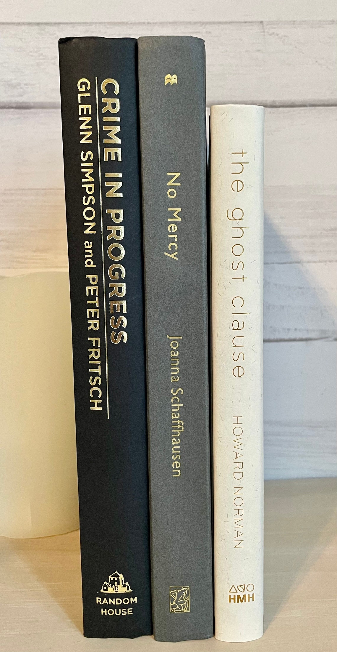 Neutral Gold Decorative Book Stack - Etsy