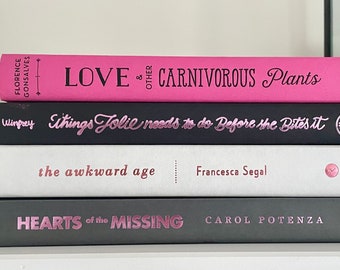 Bright Pink Decorative Book Stack | Etsy