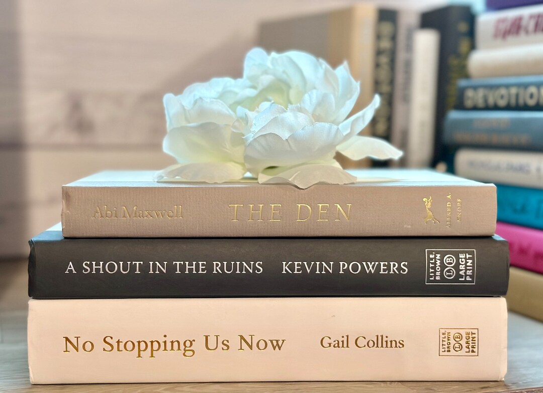 Neutral Gray Decorative Book Stack - Etsy