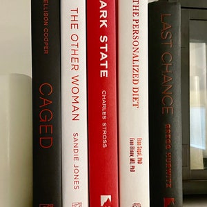 Red Black and White Decorative Book Stack - Etsy